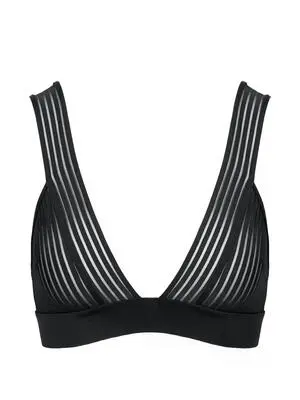 MAISON CLOSE Striped Triangle Bra - Black