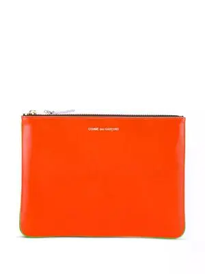 Comme Des Garçons Leather Zip Wallet - Orange