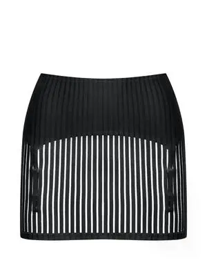 MAISON CLOSE Striped Suspender Skirt - Black