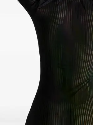 MAISON CLOSE Striped Sheer Mini Dress