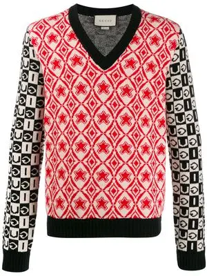 Gucci Knitted V-neck Jumper