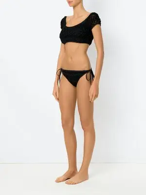 AMIR SLAMA Woven Bikini Set - Black