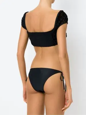 AMIR SLAMA Woven Bikini Set - Black