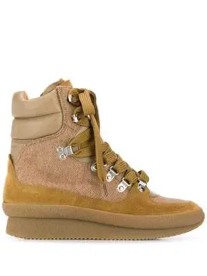 Isabel Marant Étoile Calf Leather Lace-up Boots - Green