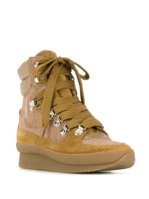 Isabel Marant Étoile Calf Leather Lace-up Boots - Green