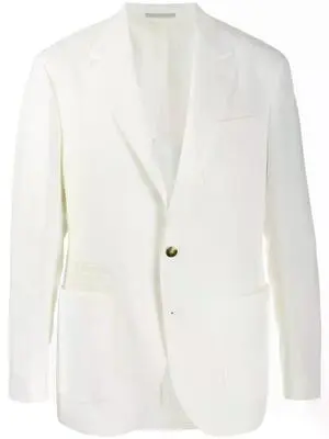 Brunello Cucinelli Single-breasted Fitted Blazer - White