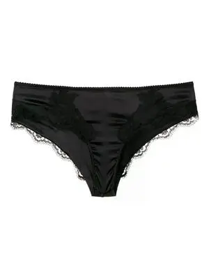Dolce & Gabbana Lace-detail Satin Briefs - Black