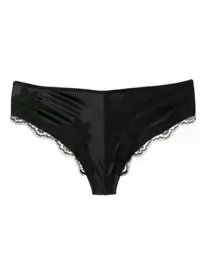 Dolce & Gabbana Lace-detail Satin Briefs - Black