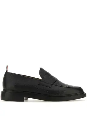 Thom Browne Pebble-grain Penny Loafers - Black
