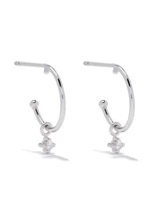 WOUTERS & HENDRIX 18kt Gold Diamond Hoop Earrings - Silver