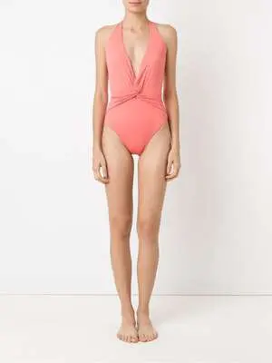 BRIGITTE Deep V-neck Wrapped One Piece Swimsuit