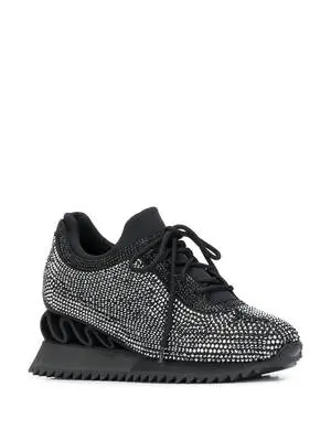 LE SILLA Reiko Wave Crystal-embellished Sneakers - Black