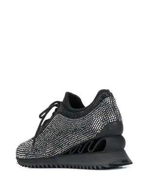 LE SILLA Reiko Wave Crystal-embellished Sneakers - Black