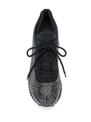 LE SILLA Reiko Wave Crystal-embellished Sneakers - Black