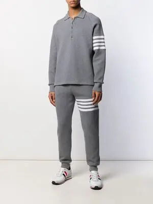 Thom Browne 4-bar Waffle Stitch Track Pants - Grey