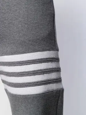 Thom Browne 4-bar Waffle Stitch Track Pants - Grey