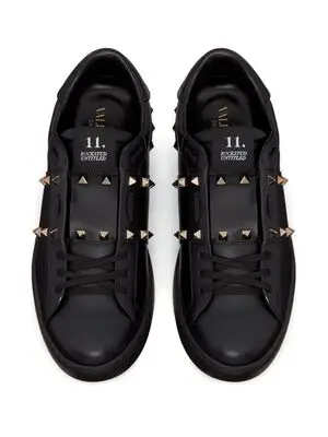Valentino Garavani Rockstud Untitled Leather Sneakers - Black