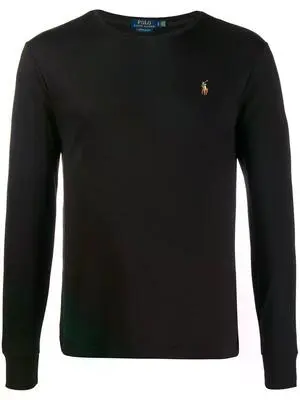 Polo Ralph Lauren Logo-embroidered Long-sleeve T-shirt - Black