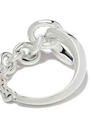SHAUN LEANE Hook Chain Ring - Silver