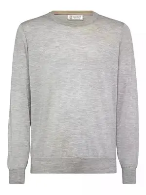Brunello Cucinelli Rib-trimmed Relaxed-fit Jumper - Grey