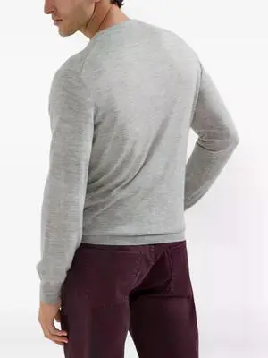 Brunello Cucinelli Rib-trimmed Relaxed-fit Jumper - Grey