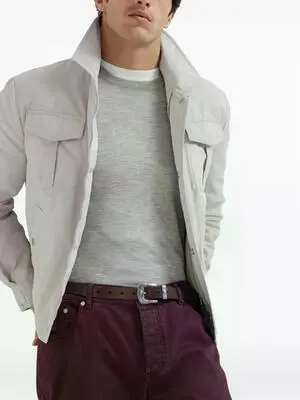 Brunello Cucinelli Rib-trimmed Relaxed-fit Jumper - Grey