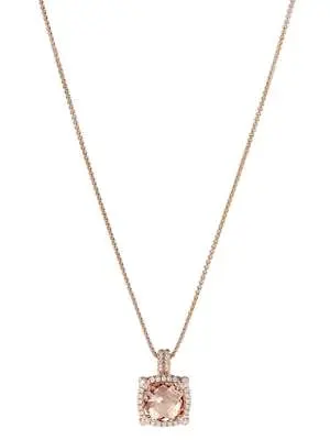 David Yurman 18kt Rose Gold Chatelaine Morganite And Diamond Pendant Necklace - Pink