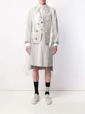 Thom Browne Seersucker Pleated Skirt