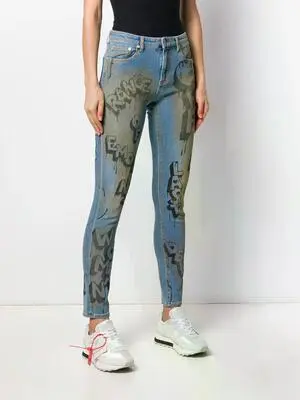 Off-White Graffiti Print Skinny Jeans