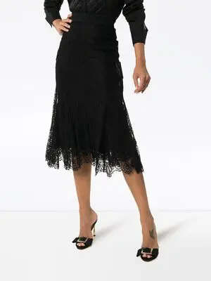 Dolce & Gabbana Chantilly Lace Maxi Skirt - Black