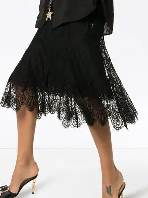 Dolce & Gabbana Chantilly Lace Maxi Skirt - Black