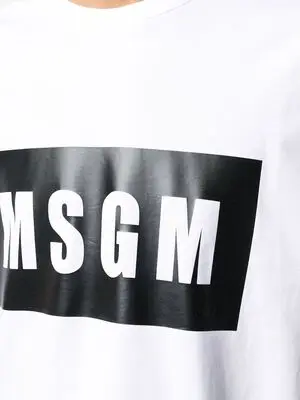 MSGM Logo-print Boxy T-shirt - White