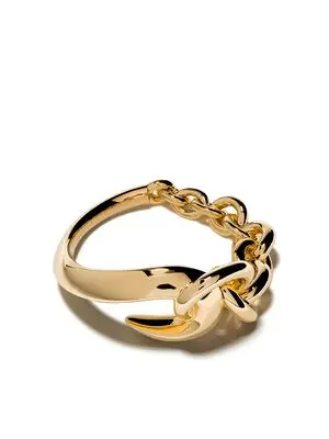 SHAUN LEANE Hook Chain Ring - Gold