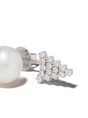 Yoko London 18kt White Gold Freshwater Pearl And Diamond Earrings