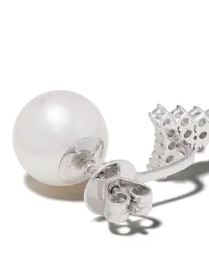 Yoko London 18kt White Gold Freshwater Pearl And Diamond Earrings