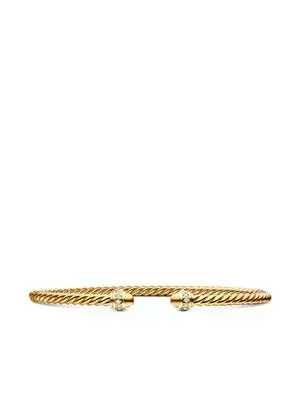 David Yurman 18kt Yellow Cablespira Diamond Bracelet - Gold