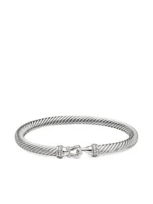 David Yurman Sterling Classic Cable Diamond Buckle Bracelet