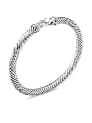 David Yurman Sterling Classic Cable Diamond Buckle Bracelet