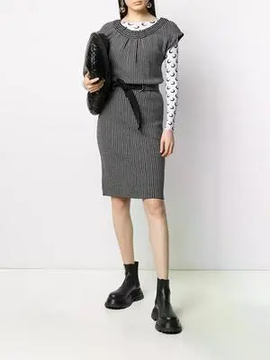 Dior Short Sleeve Tie Waist Dress