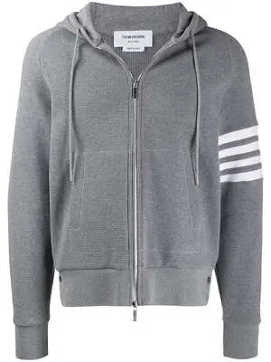 Thom Browne 4-bar Raglan-sleeve Waffle Stitch Hoodie