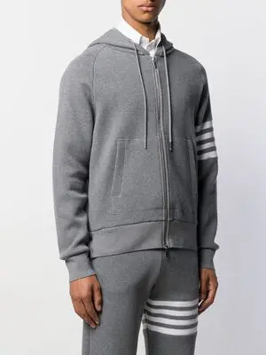 Thom Browne 4-bar Raglan-sleeve Waffle Stitch Hoodie