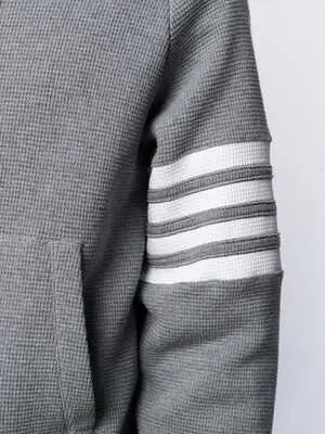 Thom Browne 4-bar Raglan-sleeve Waffle Stitch Hoodie
