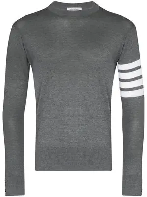 Thom Browne 4-bar Merino Pullover - Grey