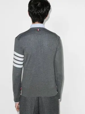 Thom Browne 4-bar Merino Pullover - Grey