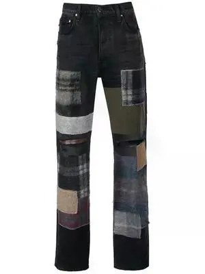 Amiri Mohair Patchwork Loose Jeans