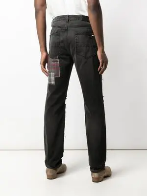 Amiri Mohair Patchwork Loose Jeans
