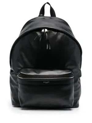 Saint Laurent Leather-look Logo Backpack - Black