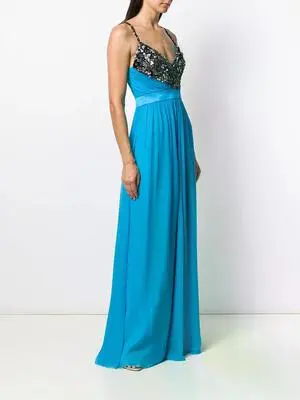 Emilio Pucci Sequinned Neckline Long Dress
