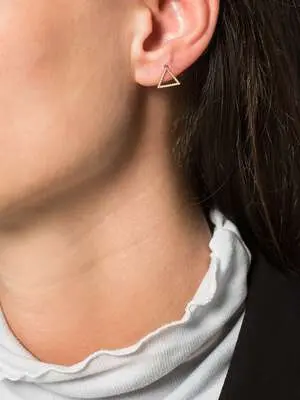 Shihara 18kt Yellow Gold Diamond Triangle Earring