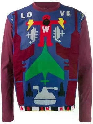 WALTER VAN BEIRENDONCK 2010-2011 Take A W-ride Long-sleeved T-shirt - Red